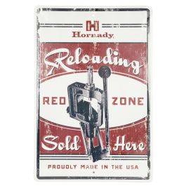 Hornady Reloading Red Zone Decorative Tin Sign - 12" x 18" - Bold Black ...