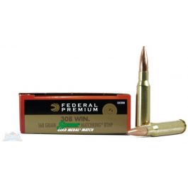 Federal 308 Ammo 168 Grain Sierra MatchKing BTHP Gold Medal 20 rds ...