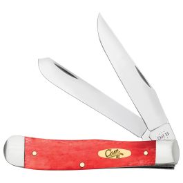 Case Dark Red Bone Trapper Folding Knife Clip Point/Spey Red - Durable ...
