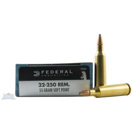 Federal 22-250 55gr SP Power-Shok Ammunition 20rds -22250A | Palmetto ...