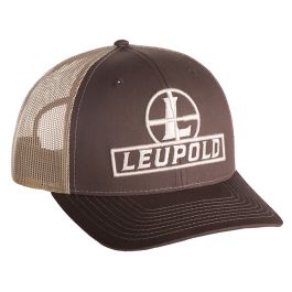 Leupold Reticle Trucker Hat, Brown/Khaki | Palmetto State Armory