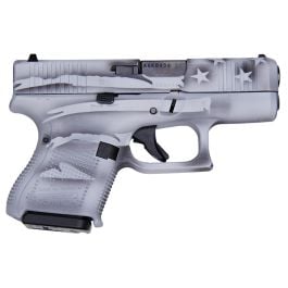 Glock G26 Gen5 9mm 3.5" 10rd Pistol, Battleship Grey Distressed Flag ...