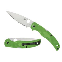 Spyderco Native Chief Lightweight Folding Knife Drop Point Green Fully ...