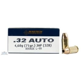 Magtech 32 Auto/ACP 71gr JHP Ammunition 50rds - 32B | Palmetto State Armory
