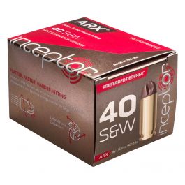 Inceptor Preferred Defense 88 gr ARX .40 S&W Ammo, 20/box - 40ARXBRSW88 ...