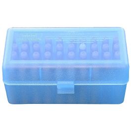 MTM Case Gard R-50 50 Round Ammo Box, 2.46" OAL, Clear Blue - RSLD5024 ...