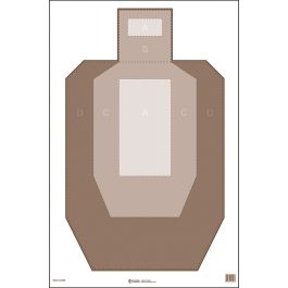 Action Target IPSC Paper Target w/Visible Scoring Zones, White/Brown ...
