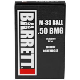 Barrett Ammo .50 BMG Ammunition, 10 Rounds FMJ 661gr - 19372 | Palmetto ...