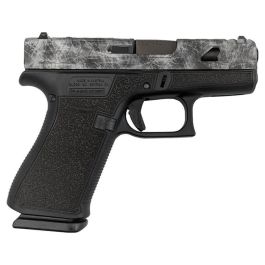 Glock G43X Custom Static Stippled/Sliver Marble Subcompact 9mm 3.41 ...