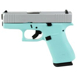 Glock 43X 9mm Pistol, 3.41" Barrel, Fixed Sights, Robins Egg Blue ...