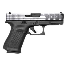 Glock G19 Gen5 4" 9mm Elite 15rd Pistol, Titanium Battle Flag Slide ...