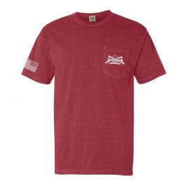 PSA Comfort Colors Pocket T-Shirt, Crimson w/ White Logo | Palmetto ...