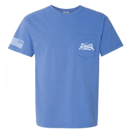 PSA Comfort Colors Pocket T-Shirt, Mystic Blue w/ White Logo | Palmetto ...