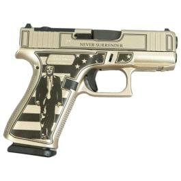 Glock G43X 3.41" 9mm 10rd Pistol - Trump Fight/Never Surrender, Silver ...