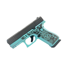 Glock G43X Sugar Skull Subcompact 3.39" 9mm 10rd Pistol, Teal ...