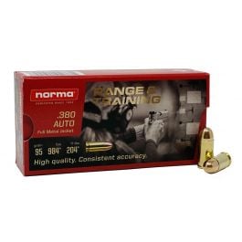 Norma Range And Training 95 gr FMJ .380 ACP Ammunition 50 Rounds ...