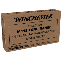 Win M118 LR 7.62x51MM Ammo 175 Gr BTHP 20rds - SGM118LRW | Palmetto ...