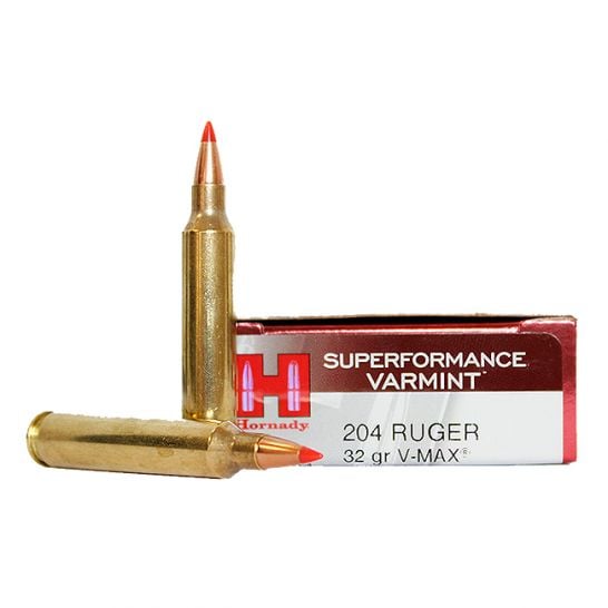 HORNADY .204 RUGER 32GR V-MAX SUPERFORMANCE VARMINT CENTERFIRE ...
