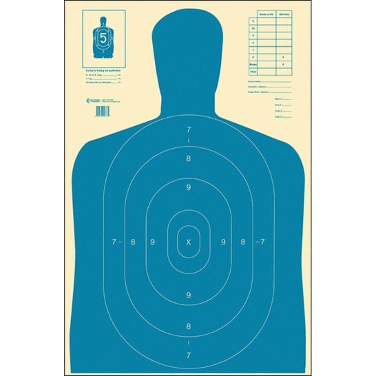 Action Target Qualification Economy Target, Blue/White, 100 Box - B-27E ...