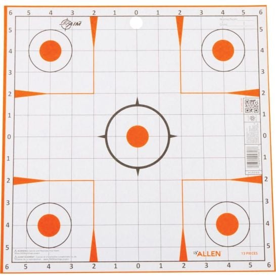 EZ Aim Square Sight Grid Target, Orange/White, 13 Pack - Sight-In Grid ...
