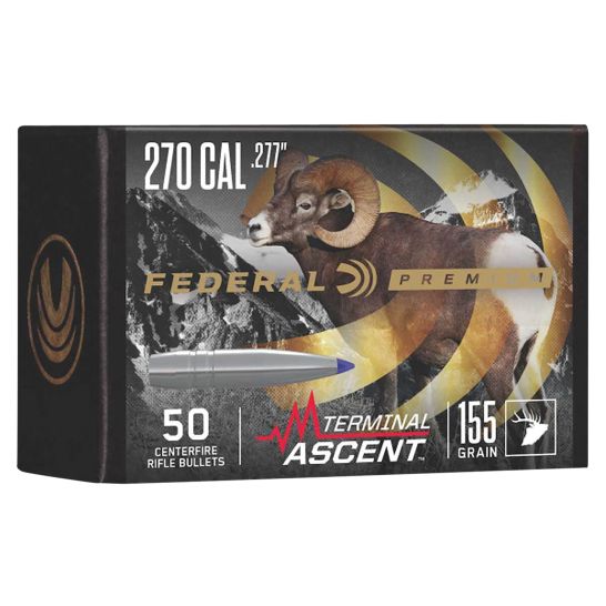 Federal Premium .277 Cal 155 gr Reloading Bullets Terminal Ascent 50rds ...