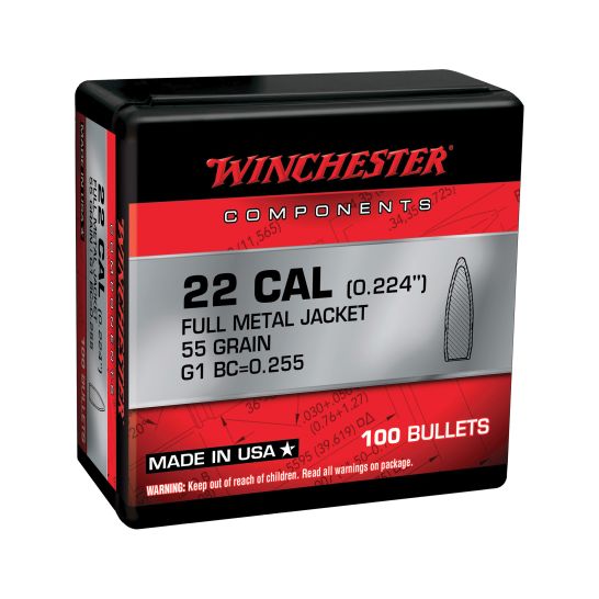 Winchester Ammunition 5.56 55 gr Reloading Bullets FMJBT 100rds ...