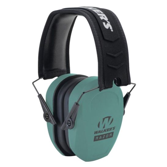 Walker Razor Slim Polymer Passive Earmuff Adult/27 dB, Black/Teal - GWP ...
