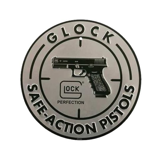 Glock Safe Action Aluminum Promo Sign - Sleek Black/Silver Design ...