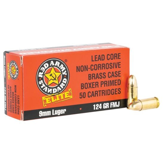 Red Army Standard Elite 9mm 124 gr Ammo FMJ - 50rds - AM3295 | Palmetto ...