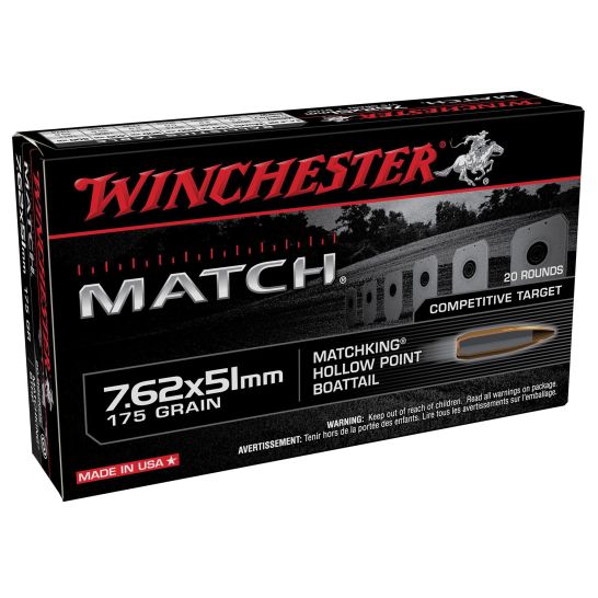 Winchester Match 7.62x51mm NATO 175 gr Ammo SMBTHP - 20rds - S76251M ...
