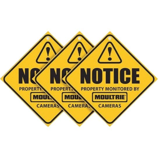 Moultrie Feeders Camera Surveillance Sign in Yellow - Deter ...