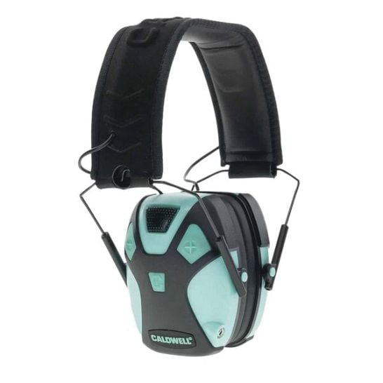 Caldwell E-Max Pro Earmuff 23 dB in Black/Aqua Blue - Eye-Catching ...