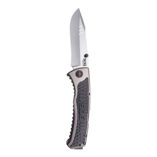 SOG Knives Sideswipe Folding Knife Clip Point, Gray Anodized ...