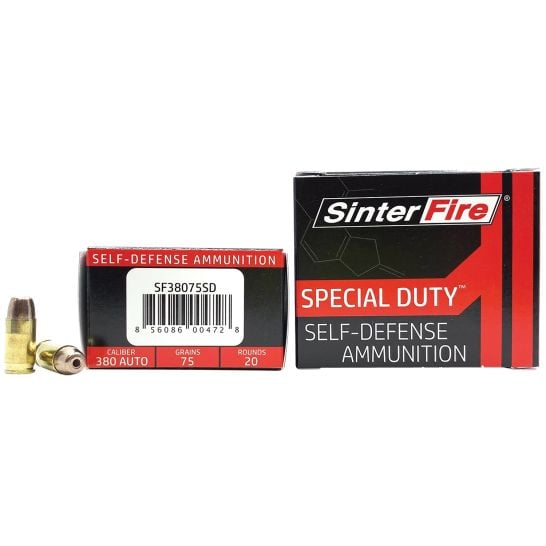 SinterFire Special Duty .380 ACP 75 gr Ammo Lead-Free Frangible HP ...