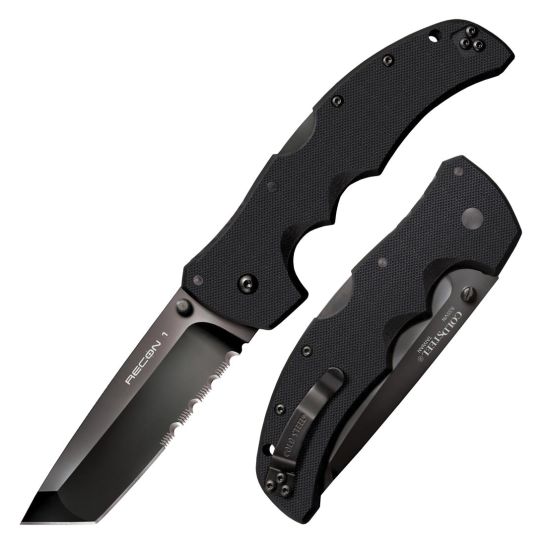 Cold Steel Recon 1 Serrated Folding Knife, Black - CS-27BTH | Palmetto ...