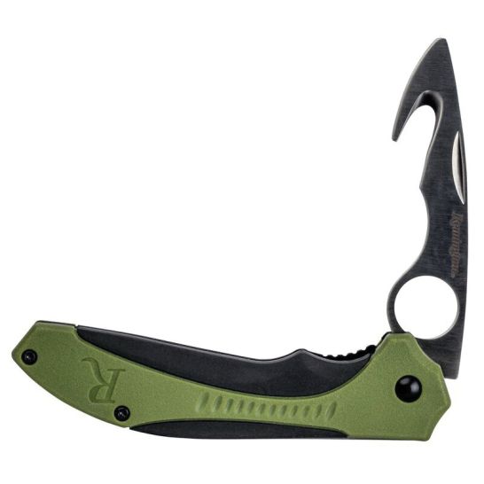 Remington Sportsman Folding Knife Skinner/Gut Hook, Black/OD Green ...