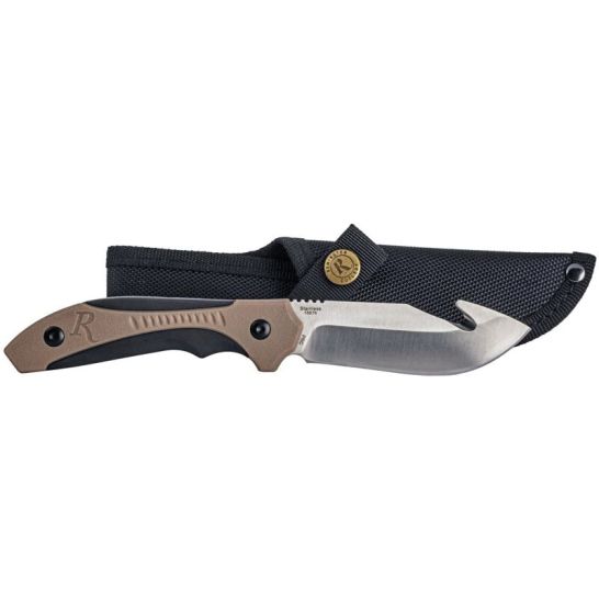 Remington Sportsman Skinner Fixed Knife, Gut Hook, Black, and Tan for ...
