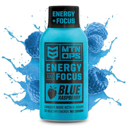 MTN OPS Blue Raspberry Energy Shot 2 oz - Quick Boost of Energy and ...