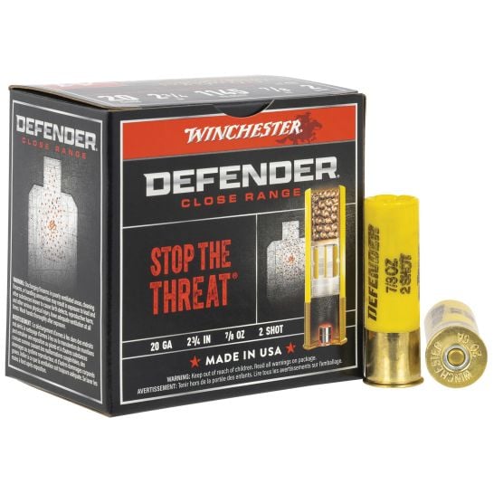 Winchester Defender 20 Gauge 2.75" 2 Buck 0.87 oz - 25rds - S202PD25 ...