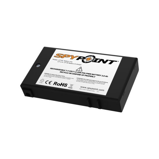 Spypoint Rechargeable Lithium Battery Pack 7.4 V/2000 mAh, Black - LIT ...