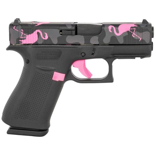 Glock G43X MOS 9mm 3.41" Compact Pistol 10rds, Black/Pink ...