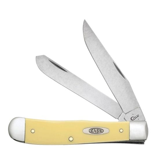 Case Trapper Folding Knife Clip Point/Spey, Yellow | Palmetto State Armory