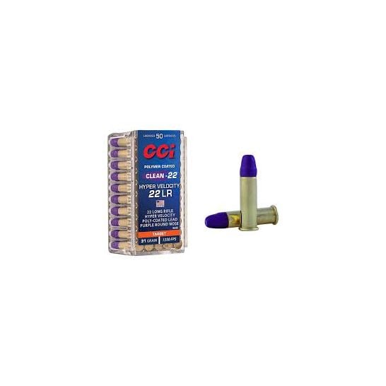 CCI Clean-22 Hyper Velocity .22LR 31 gr Ammo LN Purple - 50rds - 954CC ...