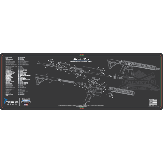 PSA Custom 12"x36" AR15 Rifle Cleaning Mat, Charcoal/Blue ...