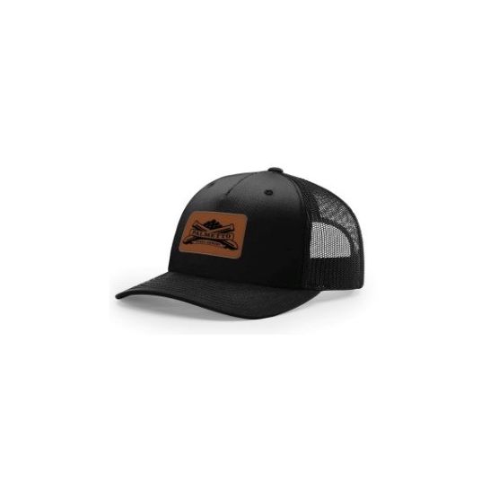 PSA Leather Patch Richardson 5 Panel Trucker Hat, Black | Palmetto ...