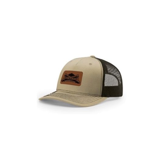 PSA Leather Patch Richardson 5 Panel Trucker Hat, Khaki/Coffee ...