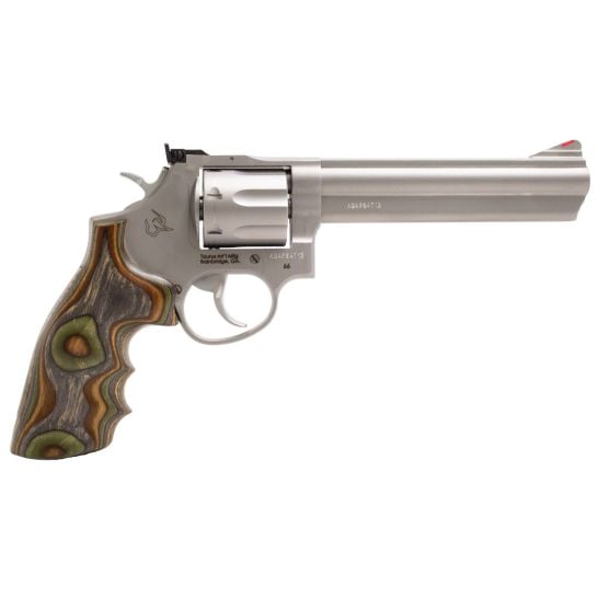 Taurus M66 .357 Magnum 6" 7rd Revolvers, SS / Wood Lamo Camo - 2-660069 ...