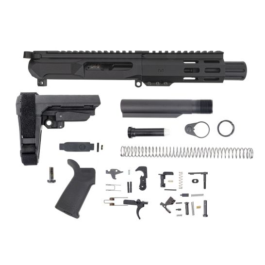 PSA Gen4 4" 9mm 5" Lightweight Hex M-Lok Railed MOE SBA3 Pistol Kit ...