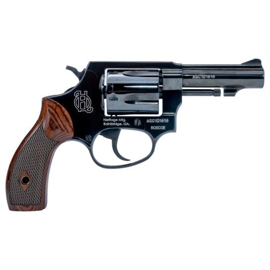 Heritage Roscoe .38 Special +P 3" 5rd Revolver, Black w/ Wood Grip ...