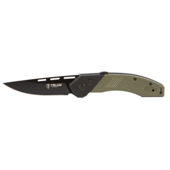 Telum Tactical Scorch Folding Knife Drop Point, OD Green | Palmetto ...